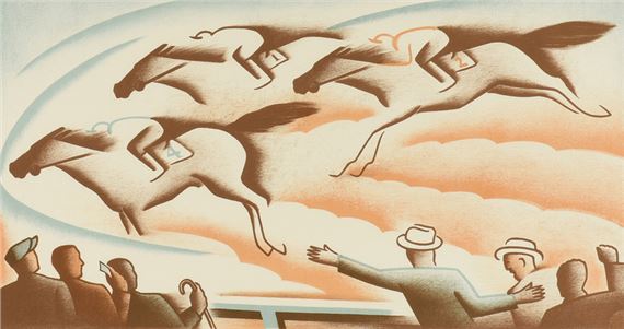 Alexandre Hogue | On the Back Stretch (1935) | MutualArt