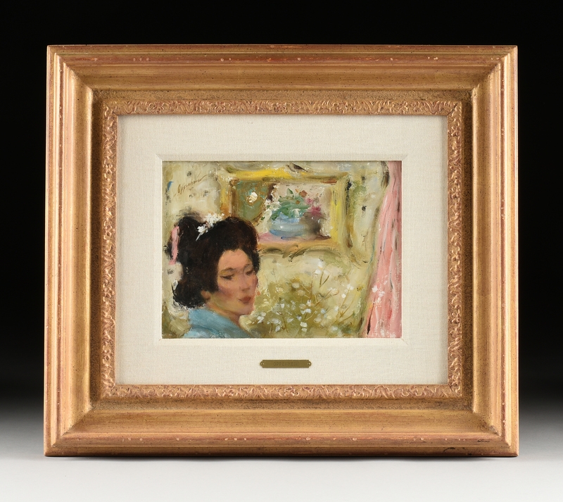 Samuel Edmund Oppenheim | Geisha Portrait with Blue Vase (1990s ...