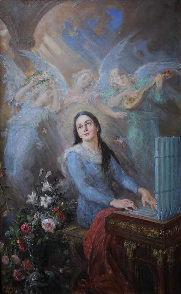 Stanisław Kaczor Batowski | Św. Cecylia grająca na fisharmonii (1938 ...