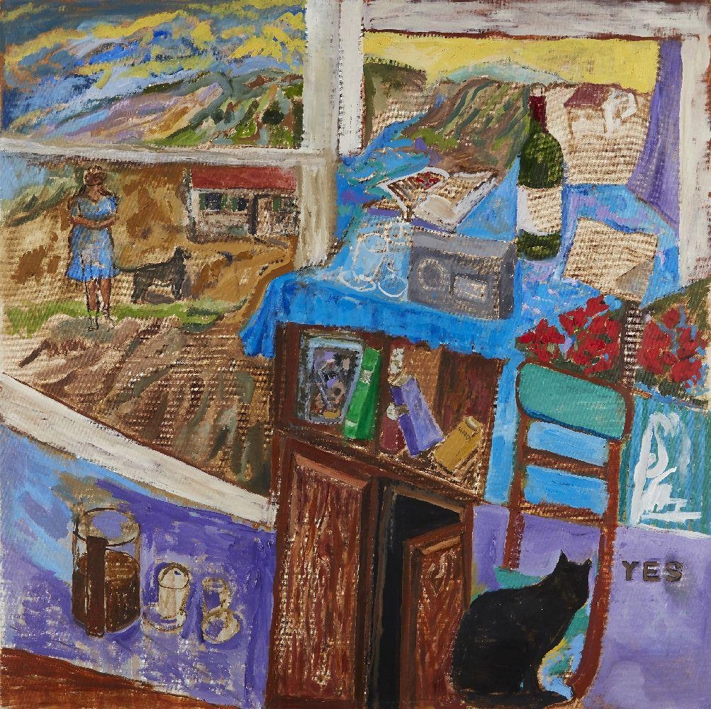 James P. Power | Interior scene with a view out of a window | MutualArt