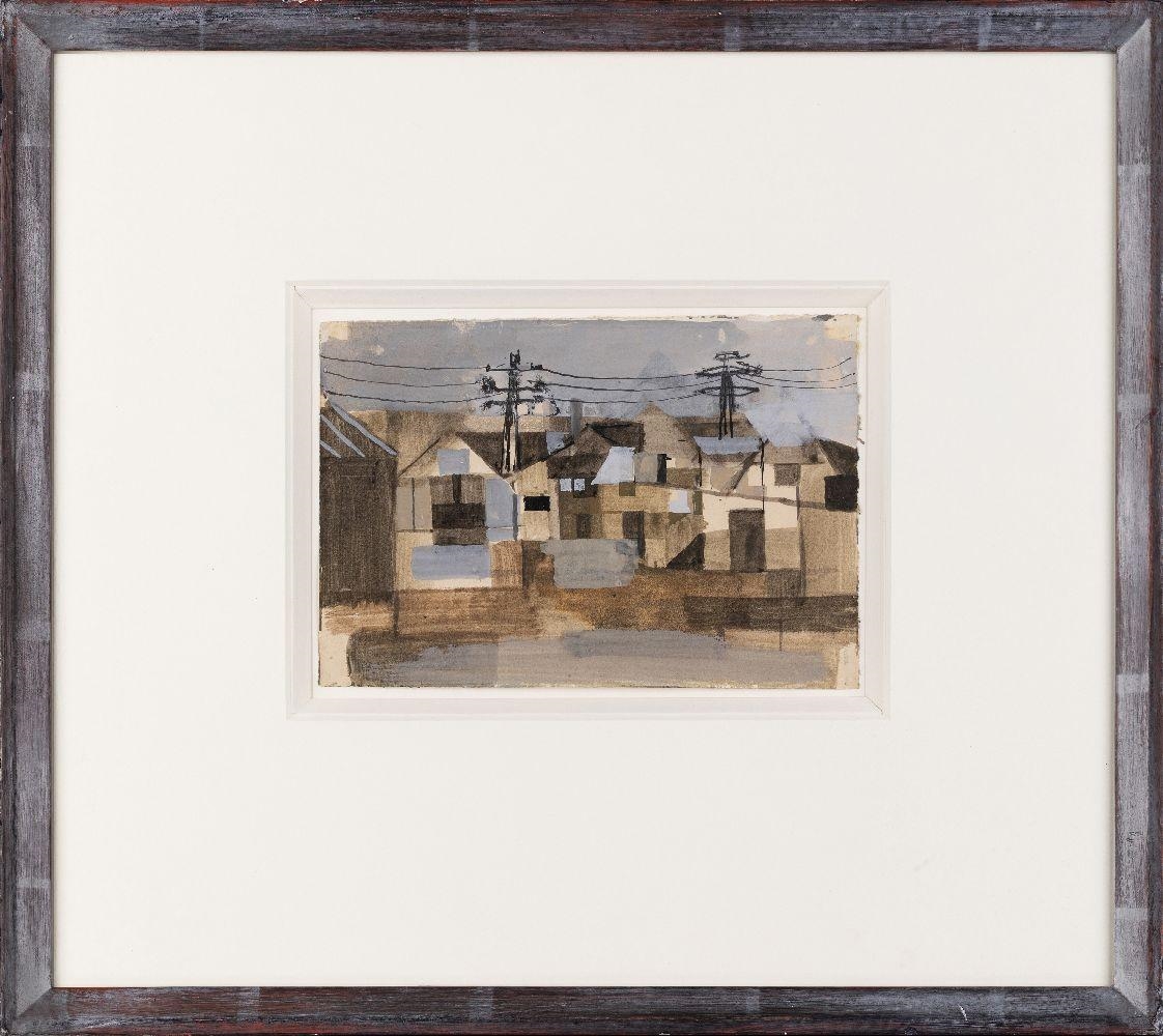 Keith Vaughan | Row of buildings with telegraph poles | MutualArt