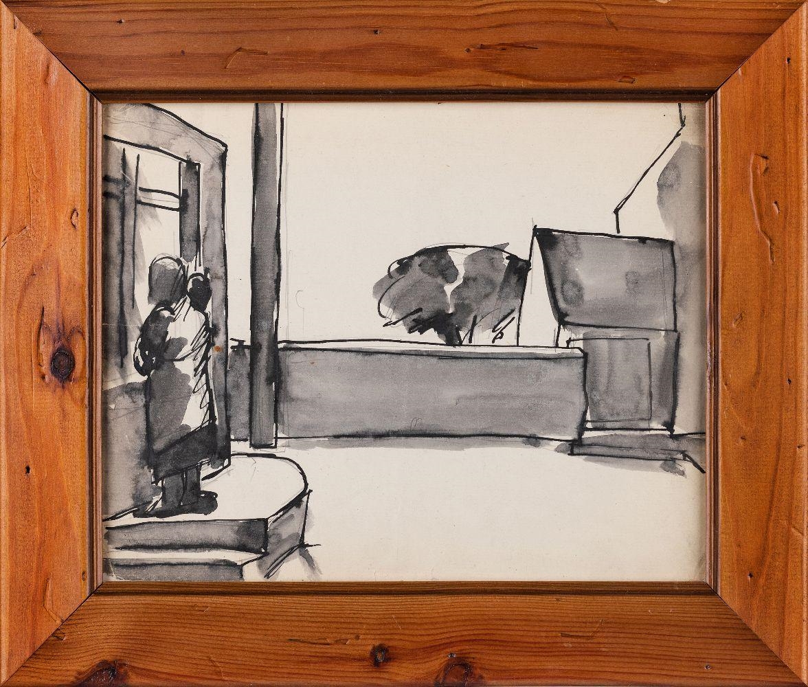 Josef Herman | Mother and child at window (Circa 1955) | MutualArt