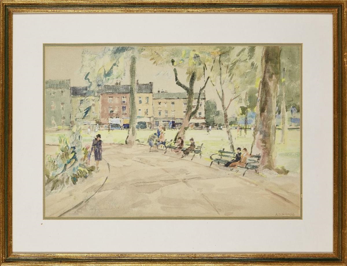 Allan Douglass Mainds | A town square | MutualArt
