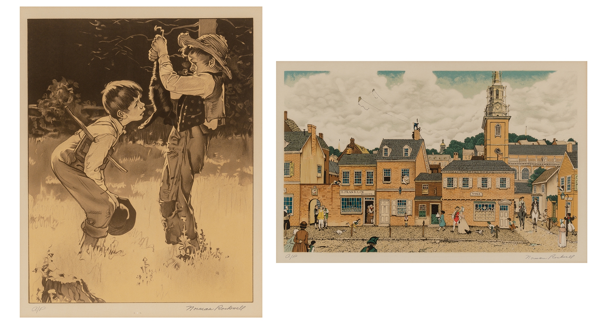 Norman Rockwell | DEAD CAT; COLONIAL PHILADELPHIA | MutualArt