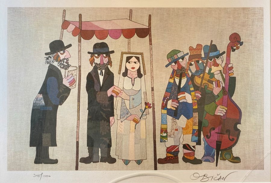 Jovan Obican | Set of 4 lithographs representing popular scenes ...