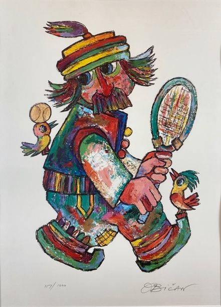 Jovan Obican | Set of 4 lithographs representing popular scenes ...