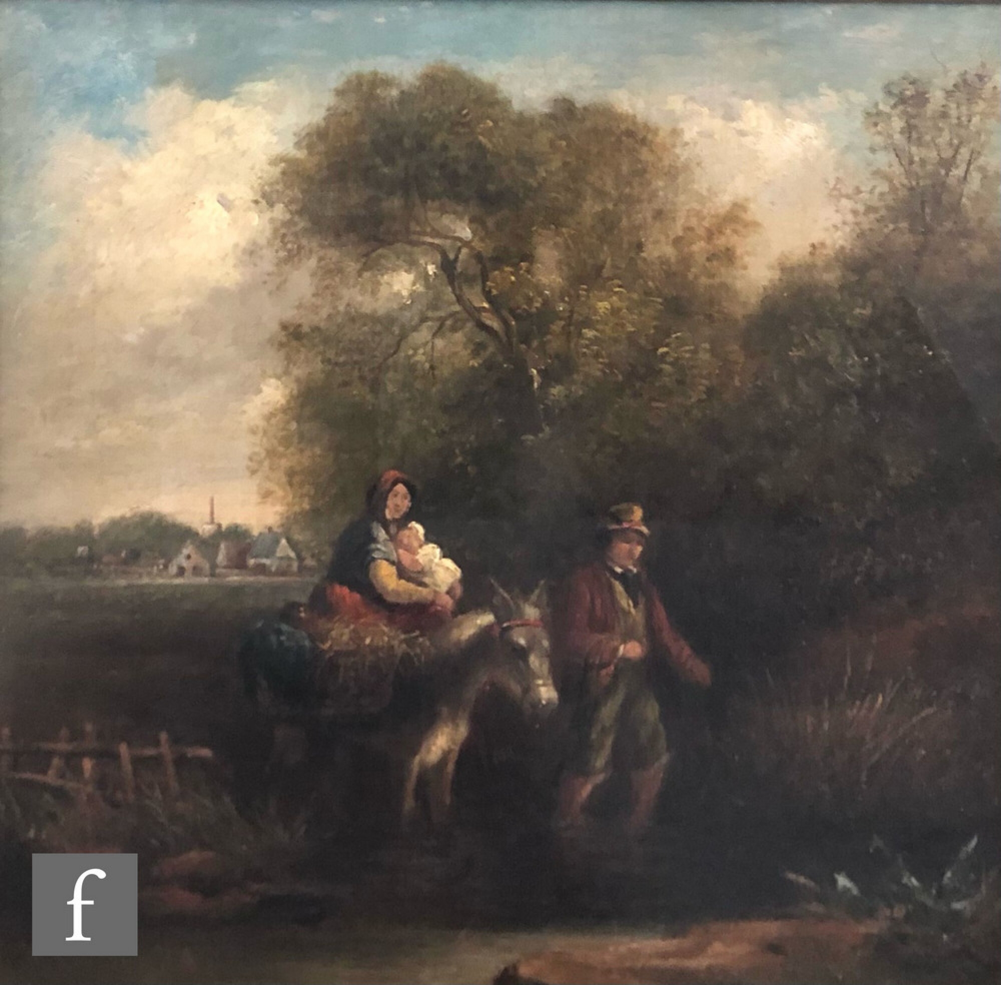 William Collins | A travelling family with a donkey in a wooded ...