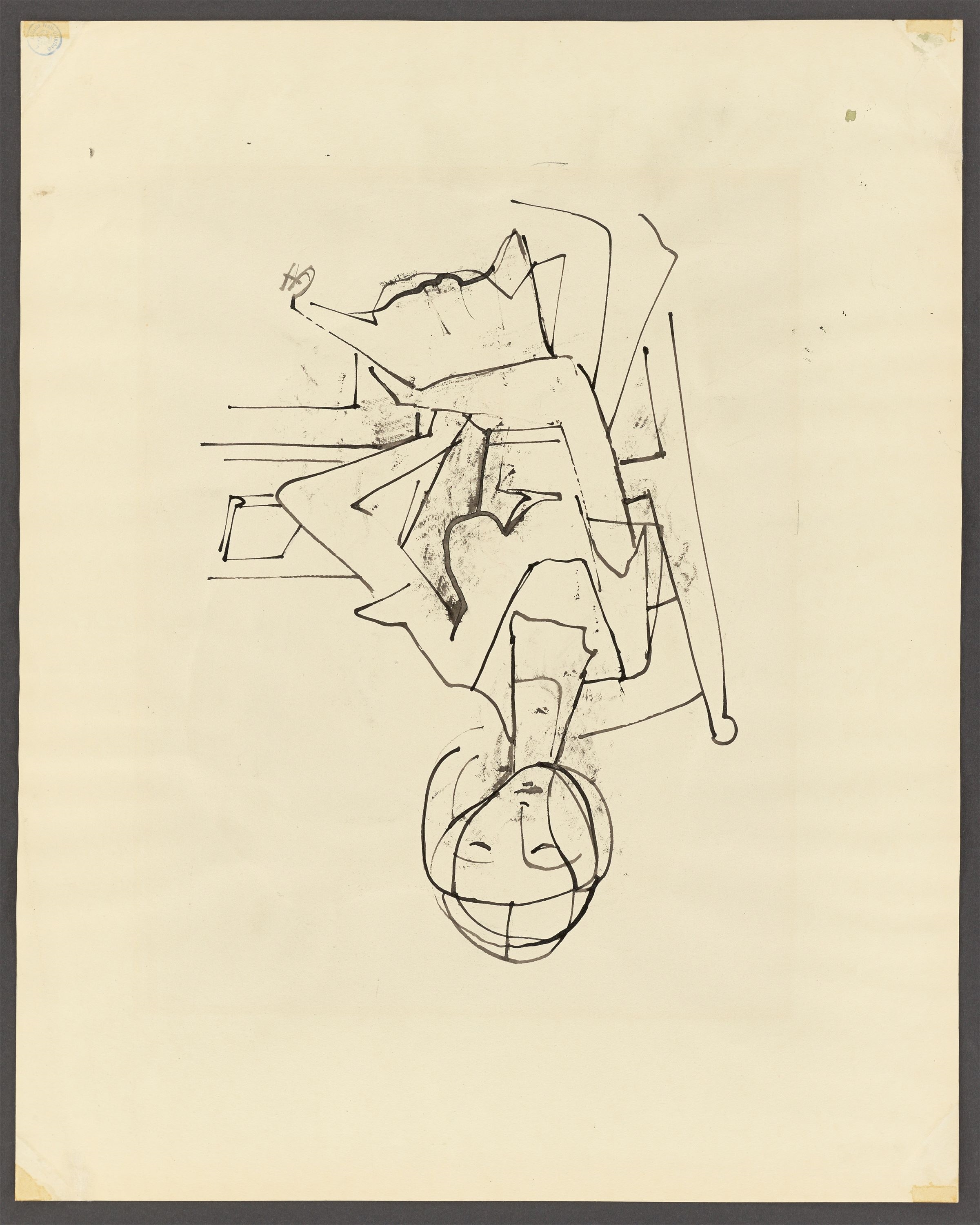 Karl Hofer | Profile portrait of a woman / Woman at a table (two-sided ...