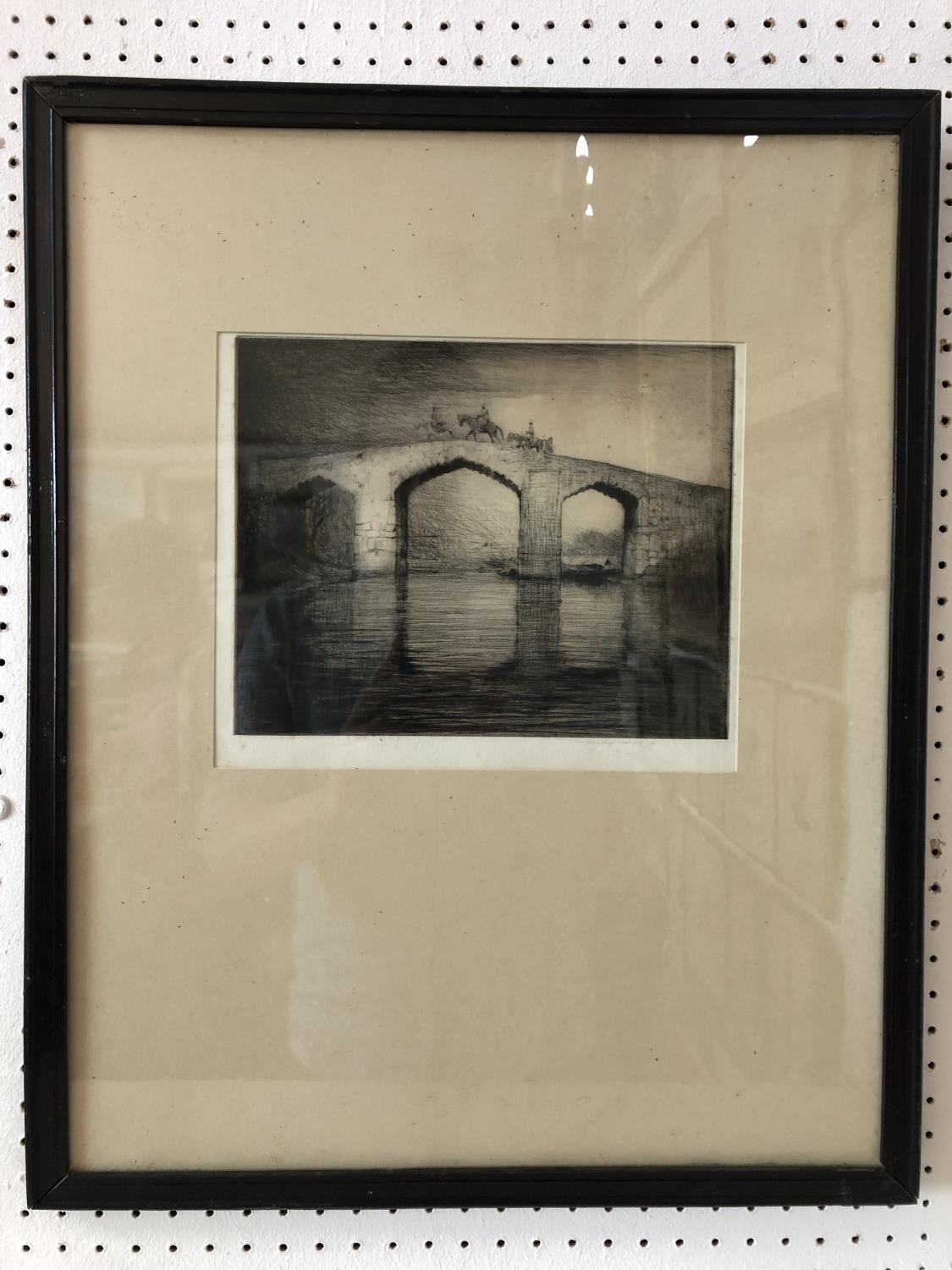 Mortimer Luddington Menpes | Three Horsemen Crossing Bridge | MutualArt