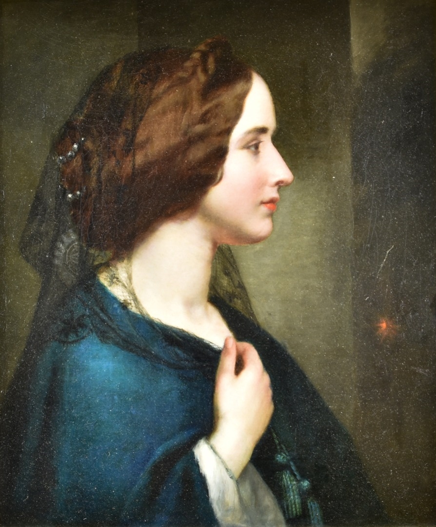 Robert Fox | Shoulder-length portrait of young woman wearing a blue ...
