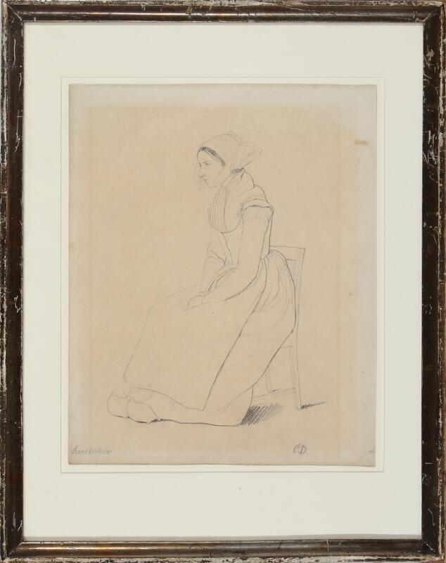 Christen Dalsgaard | A seated woman wearing a dress and clogs | MutualArt