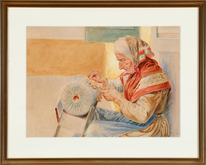 Kristian Zahrtmann | A woman making lace (1900) | MutualArt