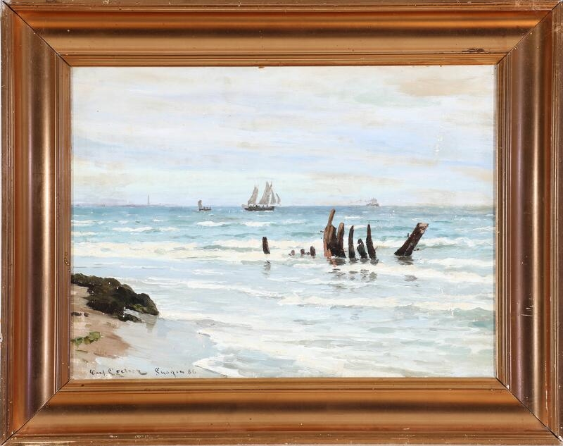 Carl Ludvig Thilson Locher | The coast at Skagen Sønderstrand with ...