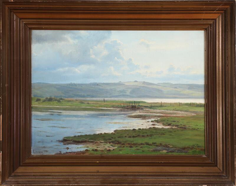 Harald Frederik Foss | View of a landscape with a fjord (1912) | MutualArt