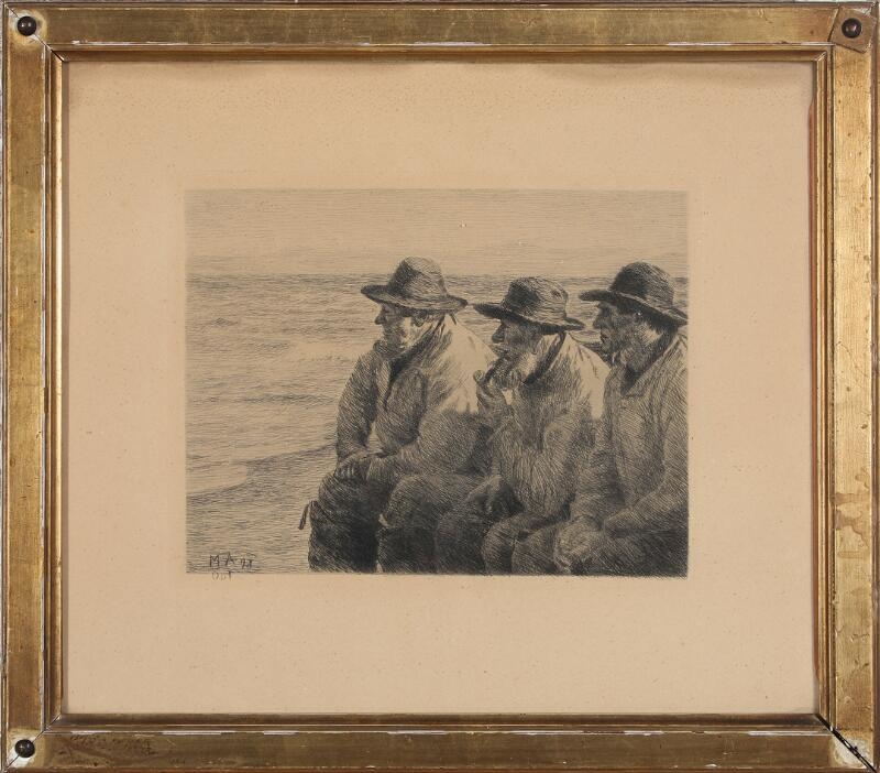 Michael Peter Ancher | Three fishermen | MutualArt