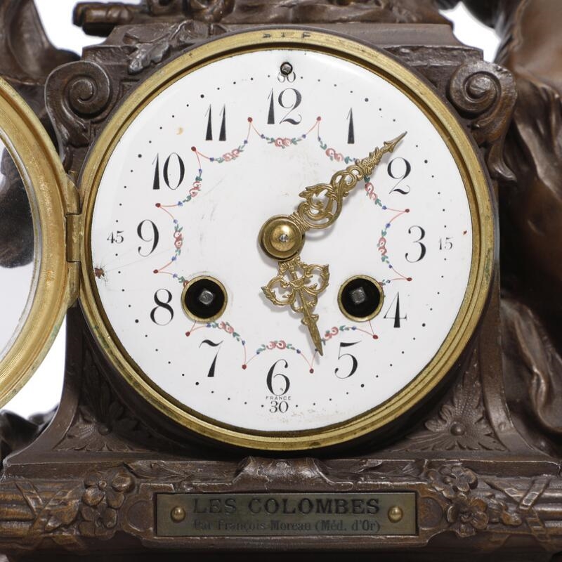 Auguste Moreau | A figural mantel clock of patinated zinc (Early 20th ...