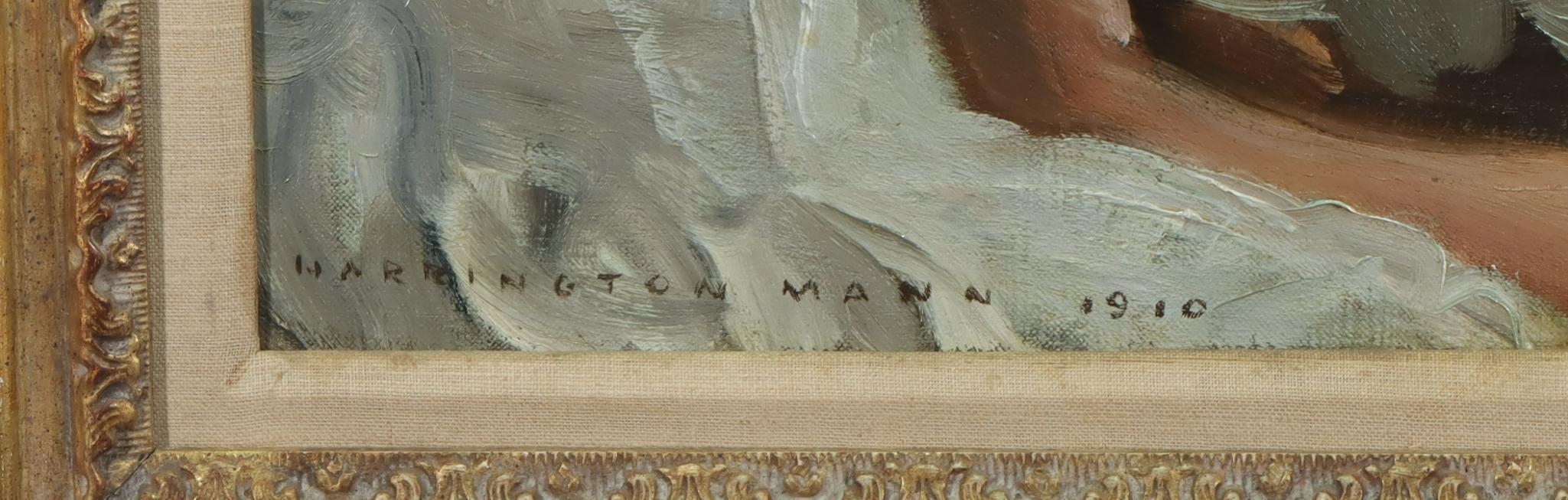 Harrington Mann | Seated portrait of a young girl with a pink bow (1910 ...