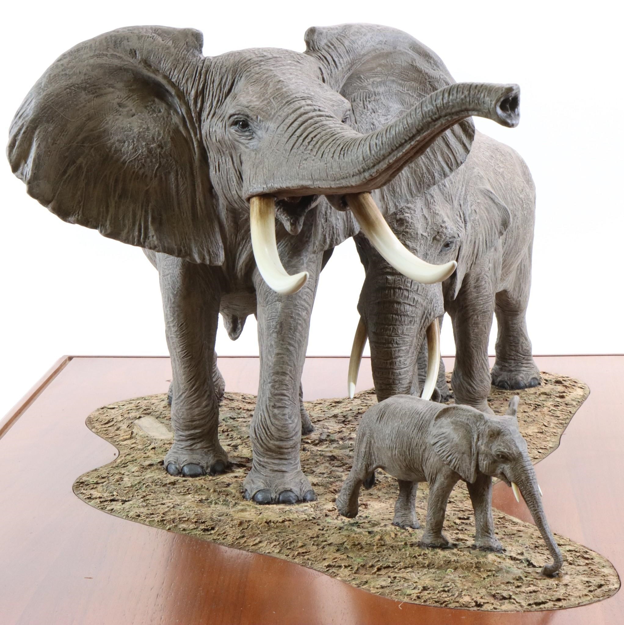 Louis Paul Jonas | Composite sculptural group of an elephant family ...