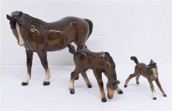 John Samuel Beswick | Three John Beswick brown ponies | MutualArt