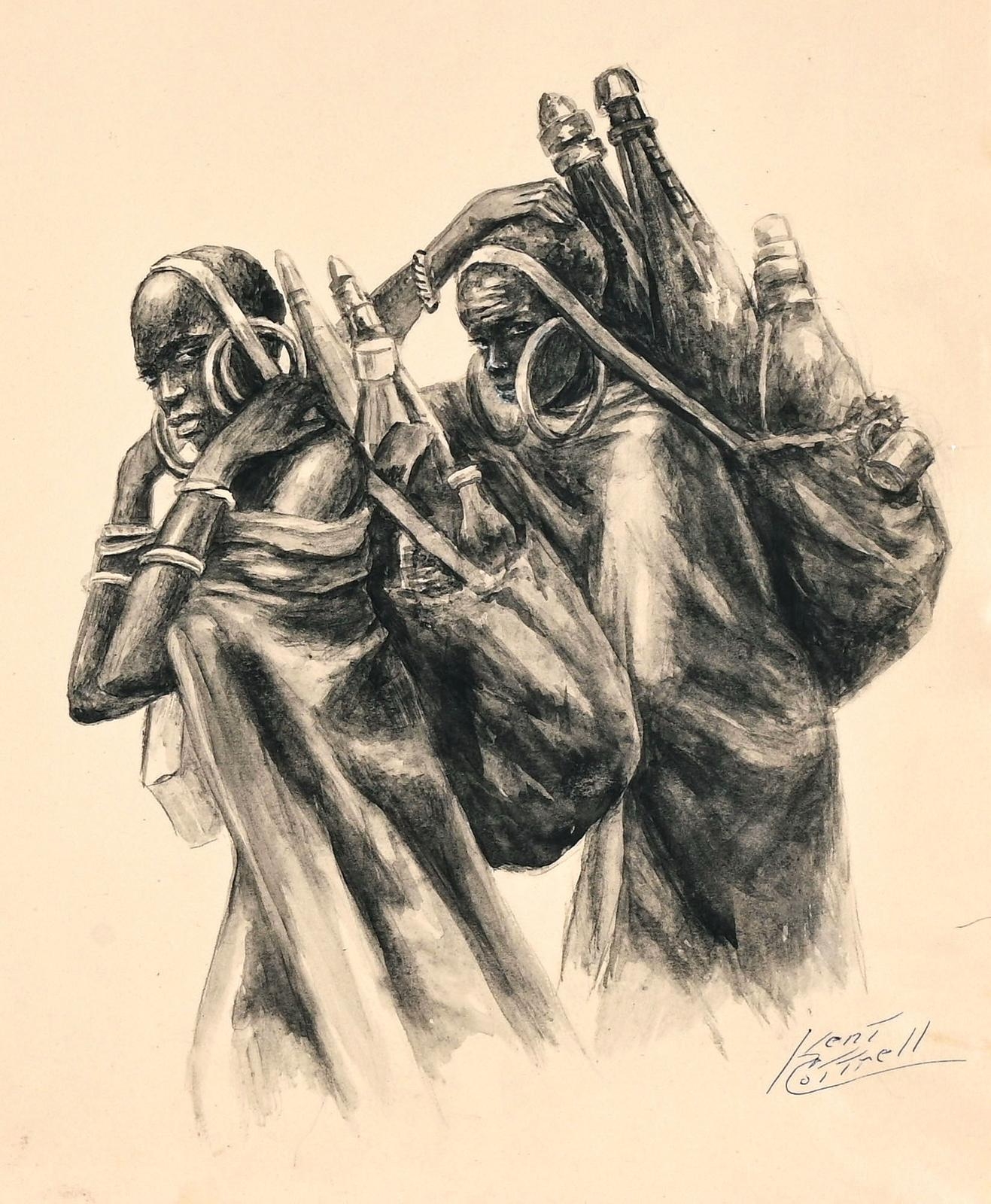 Kent Cottrell | Fourteen Works: African Travel Sketches | MutualArt