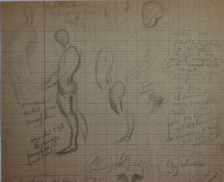 Morgan Russell | Etudes de corps et annotations. | MutualArt