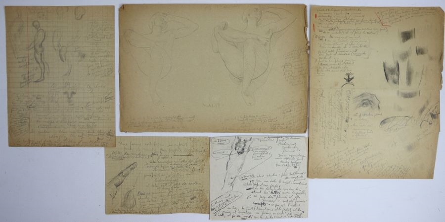 Morgan Russell | Etudes de corps et annotations. | MutualArt