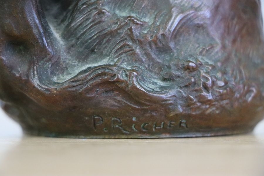Paul Maris Louis Pierre Richer | Pichet en bronze à décor d'un paysage ...