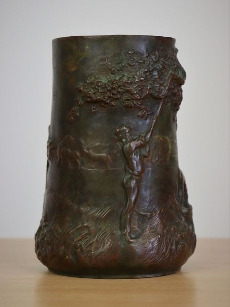 Paul Maris Louis Pierre Richer | Pichet en bronze à décor d'un paysage ...