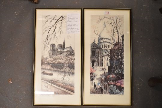 Rafael Ortiz Alfau | a pair of colour Parisian scene prints | MutualArt
