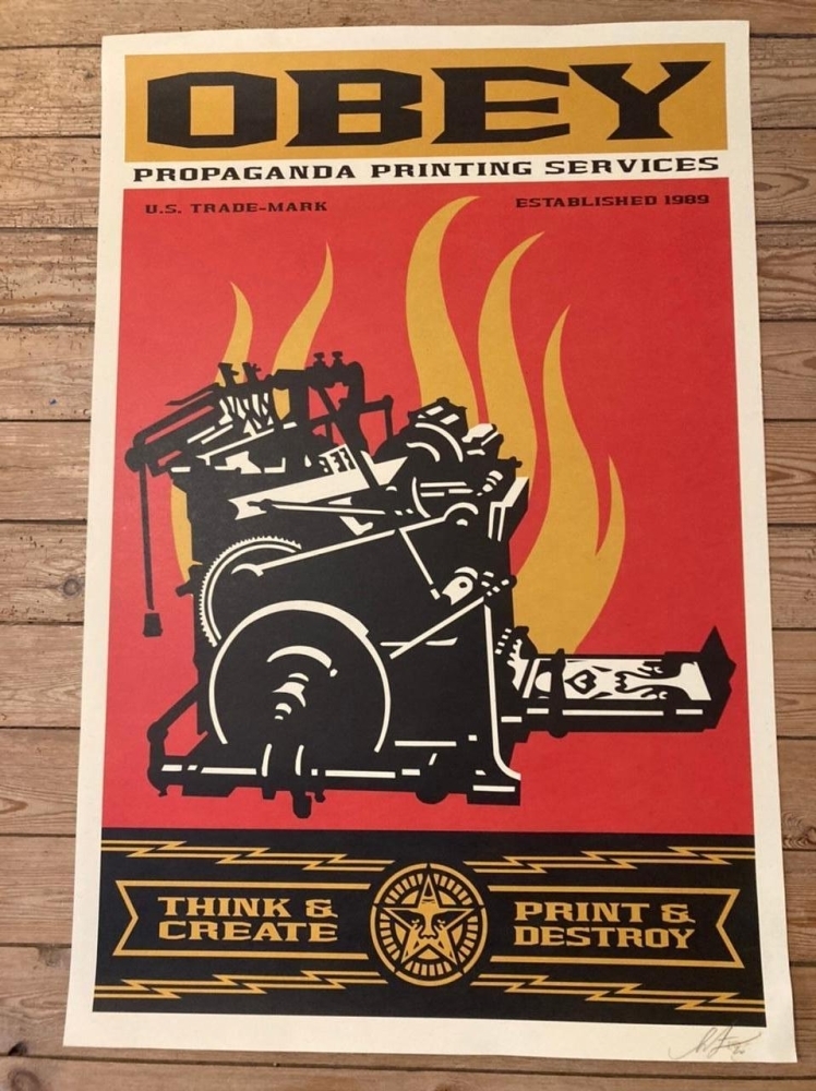 Shepard Fairey | Obey propaganda printing services (2020) | MutualArt
