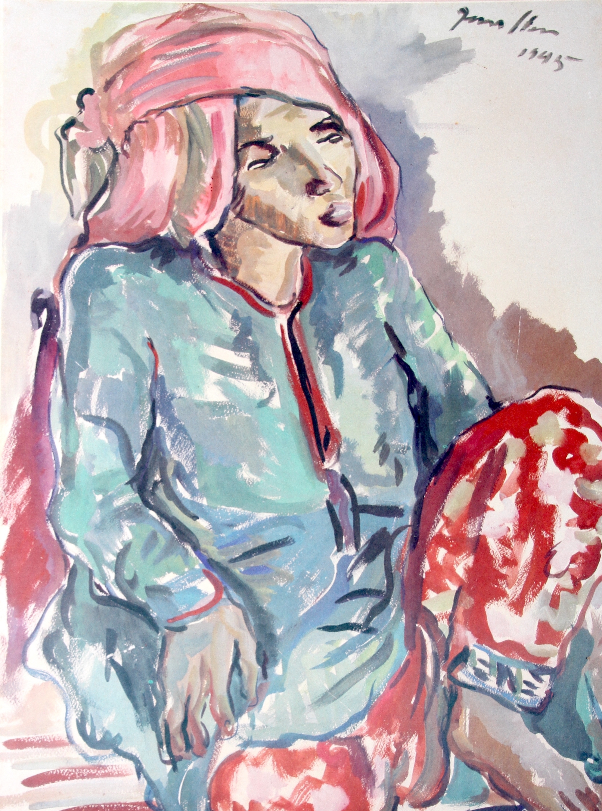 Irma Stern | SEATED ARAB MAN; PORTRAIT OF A GIRL | MutualArt