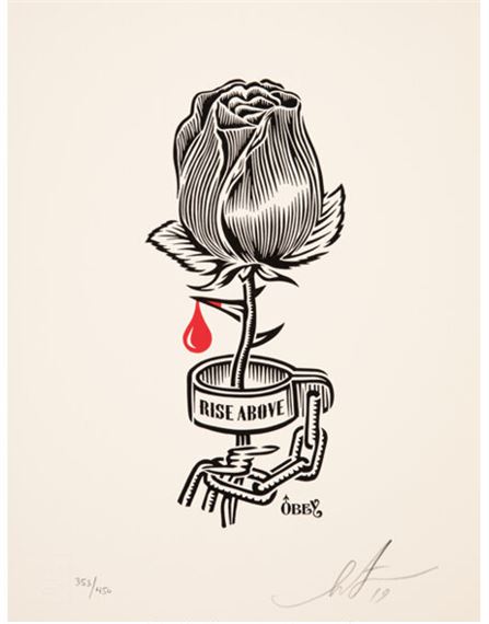 Shepard Fairey | Rose Shackle Stencil (2019) | MutualArt