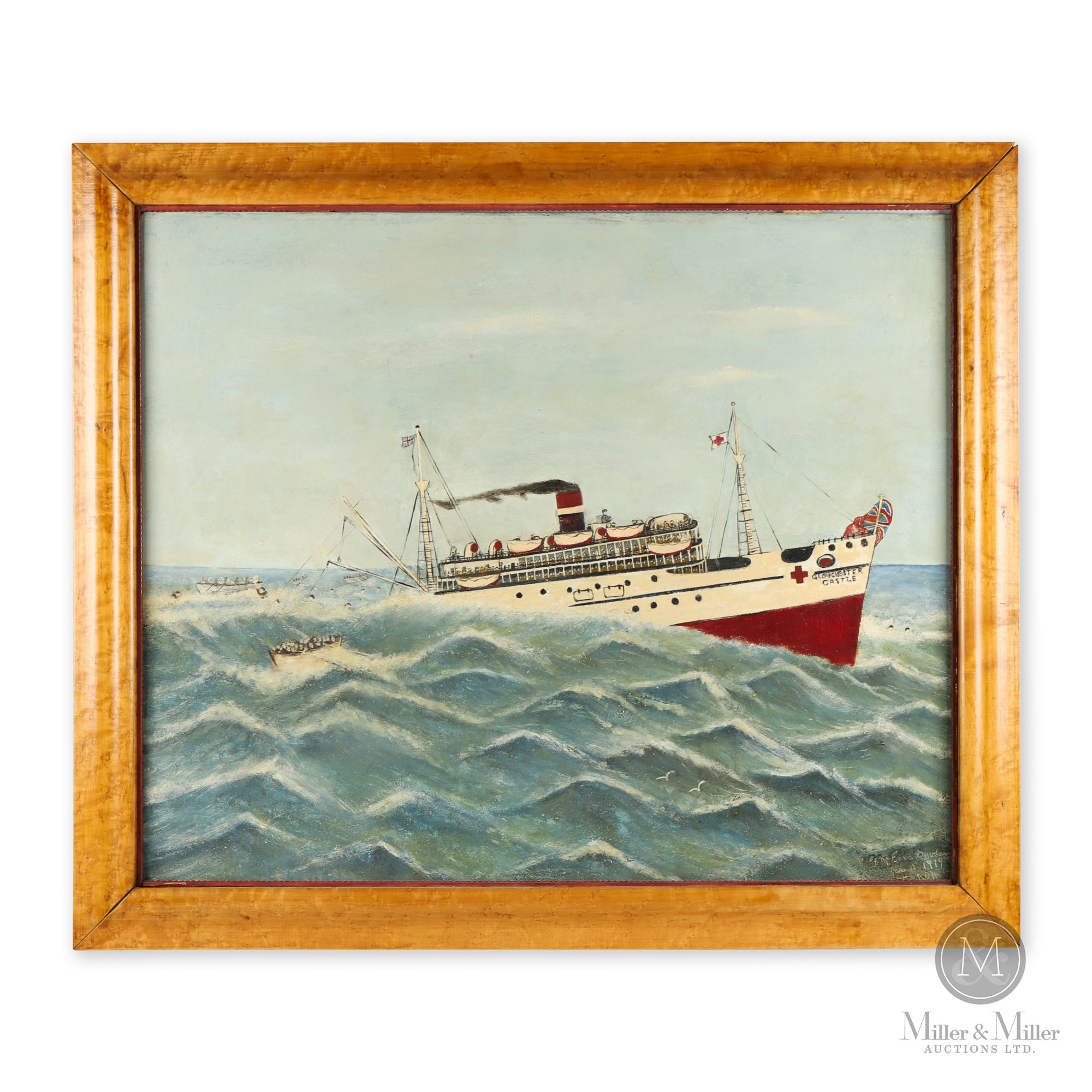 G. McEwen Deuchars | Oil Portrait Of The Red Cross Ship Gloucester ...