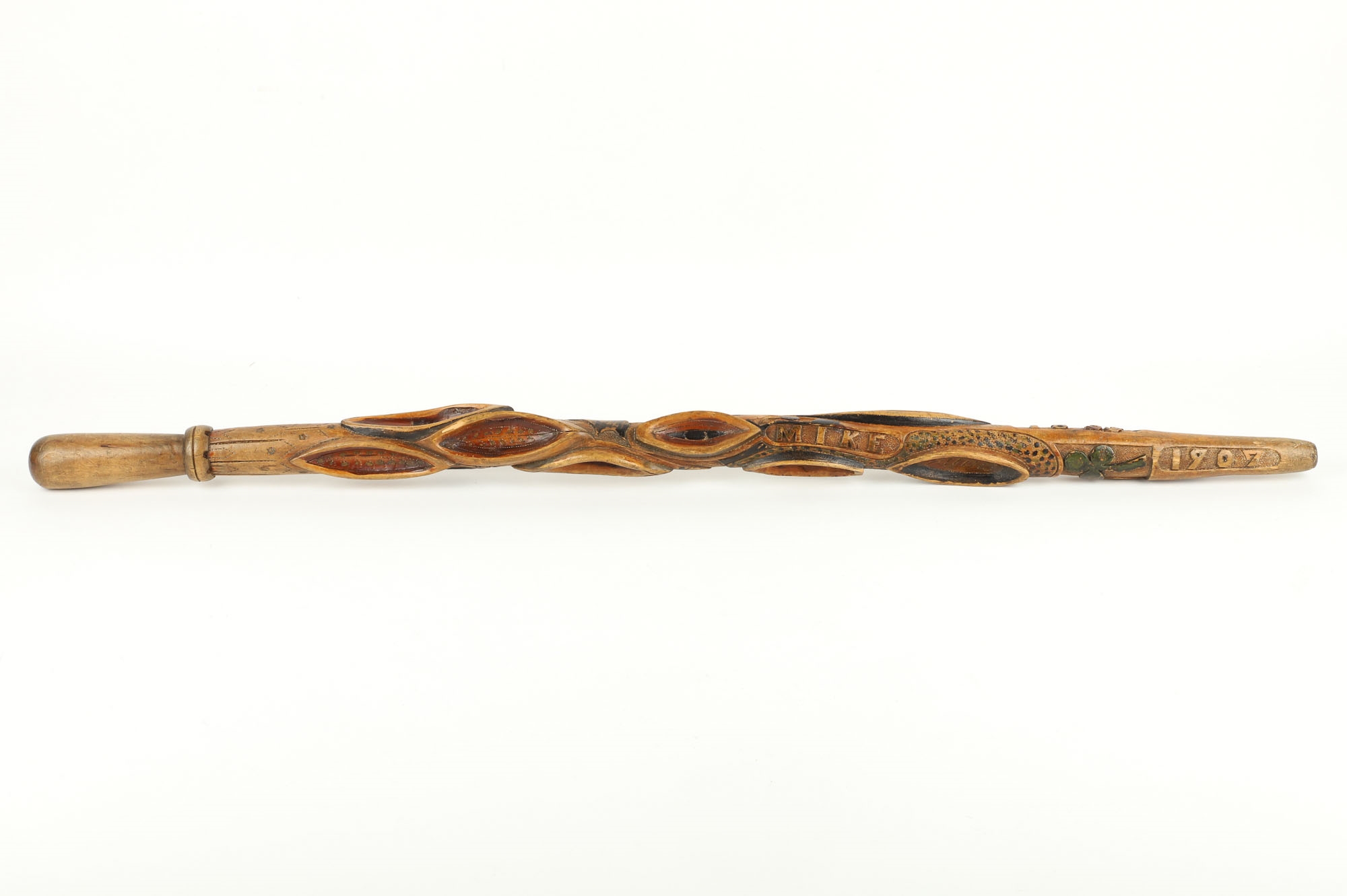 Michael Orion | 1907 Carved Walking Stick (1907) | MutualArt