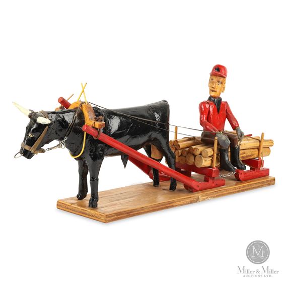 John Sharpe | Lumberjack And Ox Drawn Log Sled (1986) | MutualArt