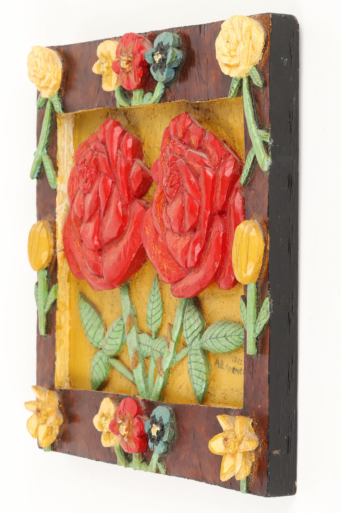 Sam Spencer | Relief Carving Of Flowers And Bees (1962) | MutualArt