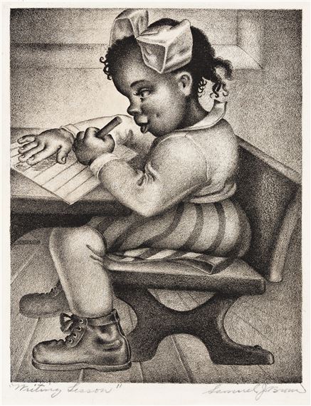 Samuel J. Brown | Writing Lesson. (1948) | MutualArt