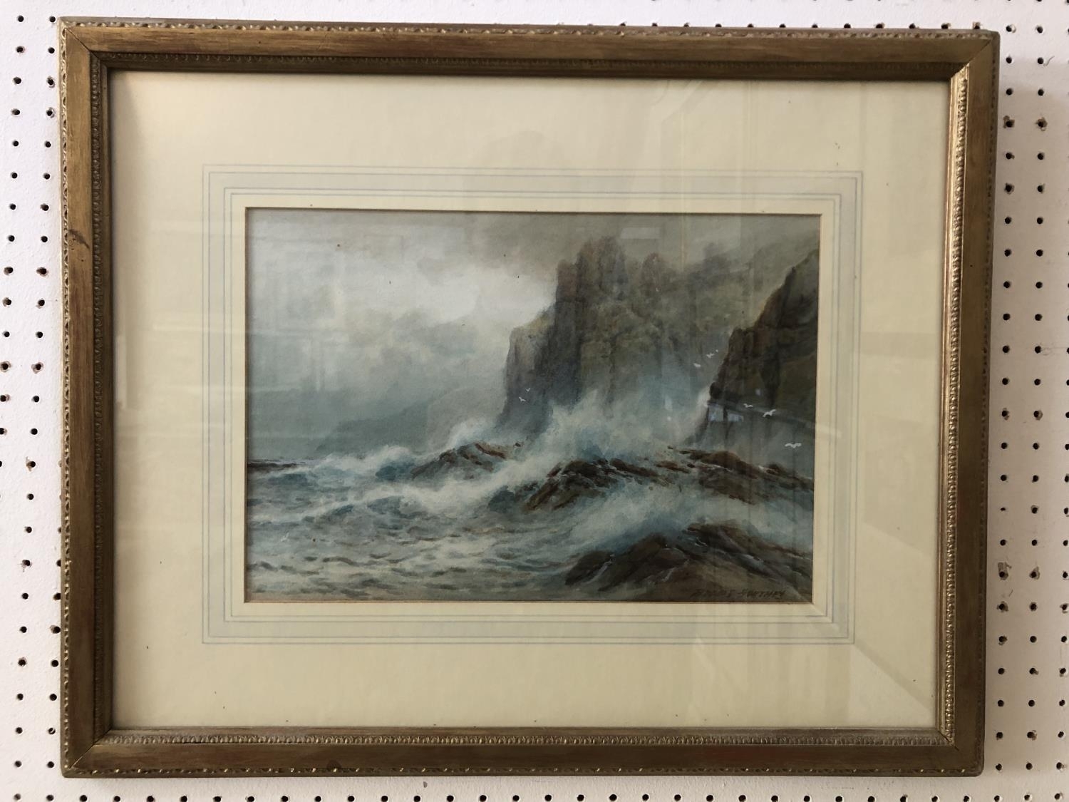 Rubens Southey | Rough seas crashing against cliffs | MutualArt