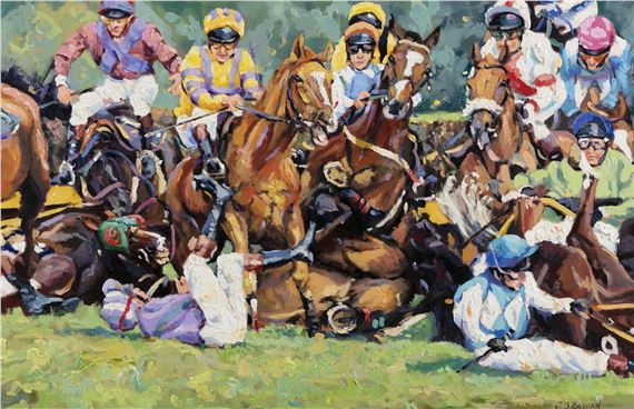 James S. Brohan | James Brohan (b.1952) All in a Heap, Fairyhouse Oil ...