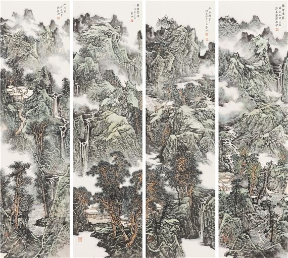 Liu Sheng | Four Screens of Landscape (2016) | MutualArt
