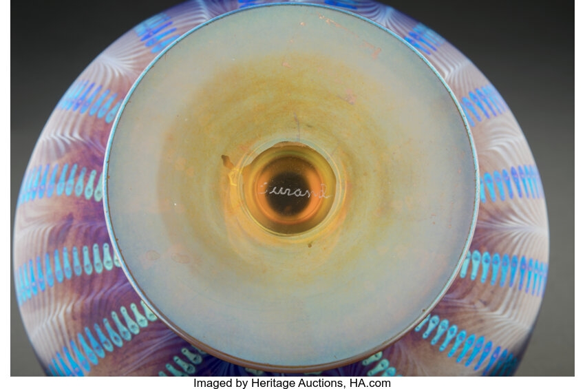 Durand Art Glass | Durand Decorated Iridescent Glass Compote (Circa ...