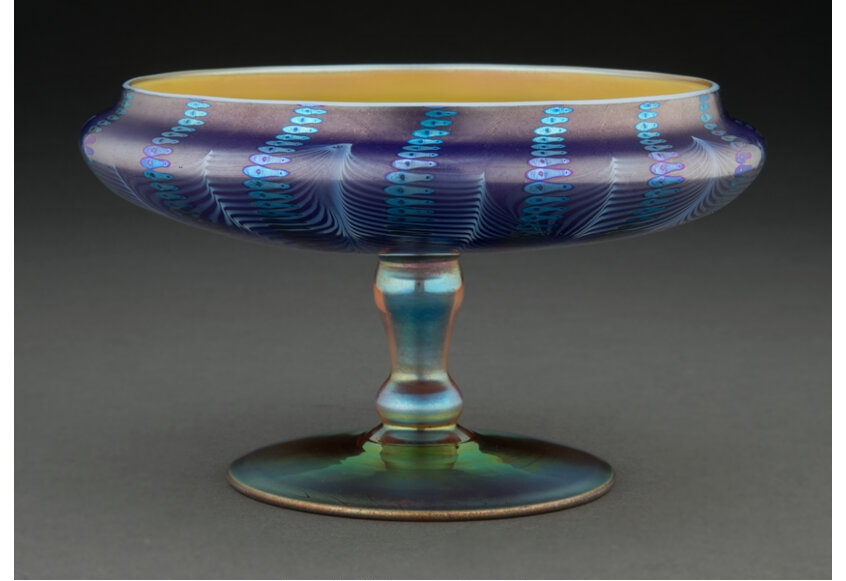 Durand Art Glass | Durand Decorated Iridescent Glass Compote (Circa ...