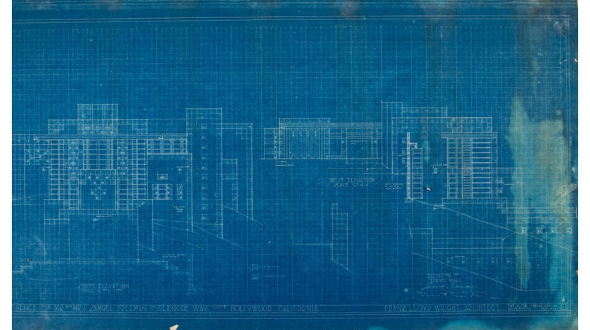 Frank Lloyd Wright | Blueprints for the Freeman House (1924) | MutualArt