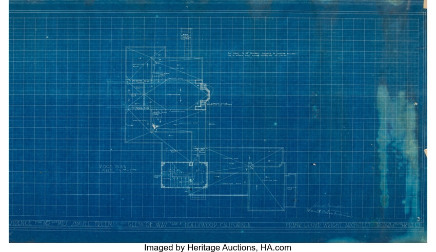 Frank Lloyd Wright | Blueprints for the Freeman House (1924) | MutualArt