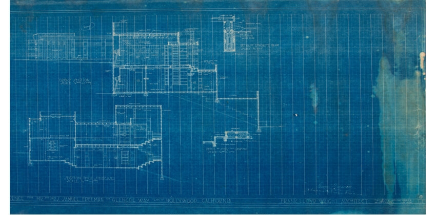 Frank Lloyd Wright | Blueprints for the Freeman House (1924) | MutualArt
