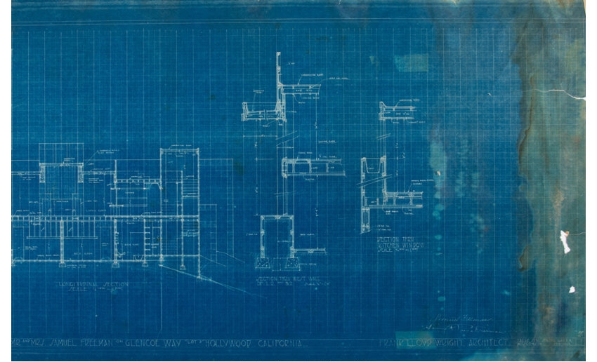 Frank Lloyd Wright | Blueprints for the Freeman House (1924) | MutualArt
