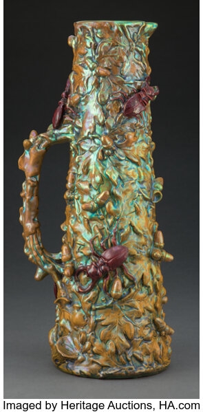 Zsolnay Ceramic Factory | Large Zsolnay Eosin Glazed Earthenware (Circa ...