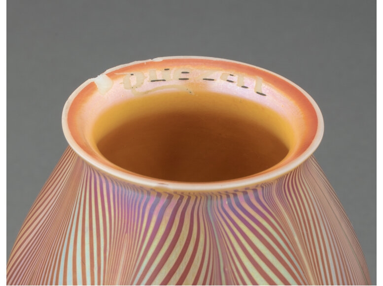 Quezal Art Glass & Decorating Co. | Quezal Hooked Feather Iridescent ...
