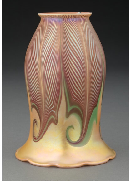 Quezal Art Glass & Decorating Co. | Quezal Hooked Feather Iridescent ...