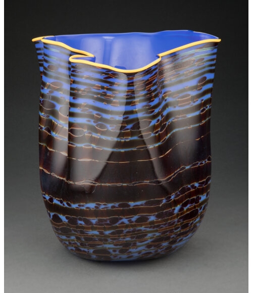 Dale Chihuly | Large Blue Macchia with Yellow Lip Wrap (1983) | MutualArt